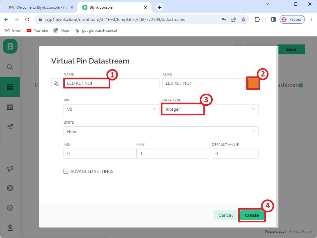 Điều khiển thiết bị dùng Blynk IOT và Nodemcu ESP8266